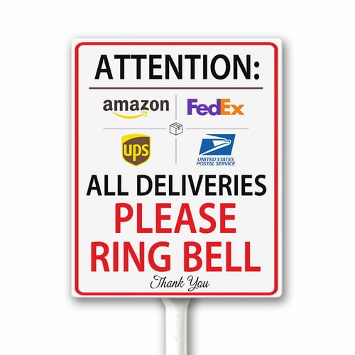 Deliveries Please Ring Doorbell Sign for Package and Box Deliveries ...