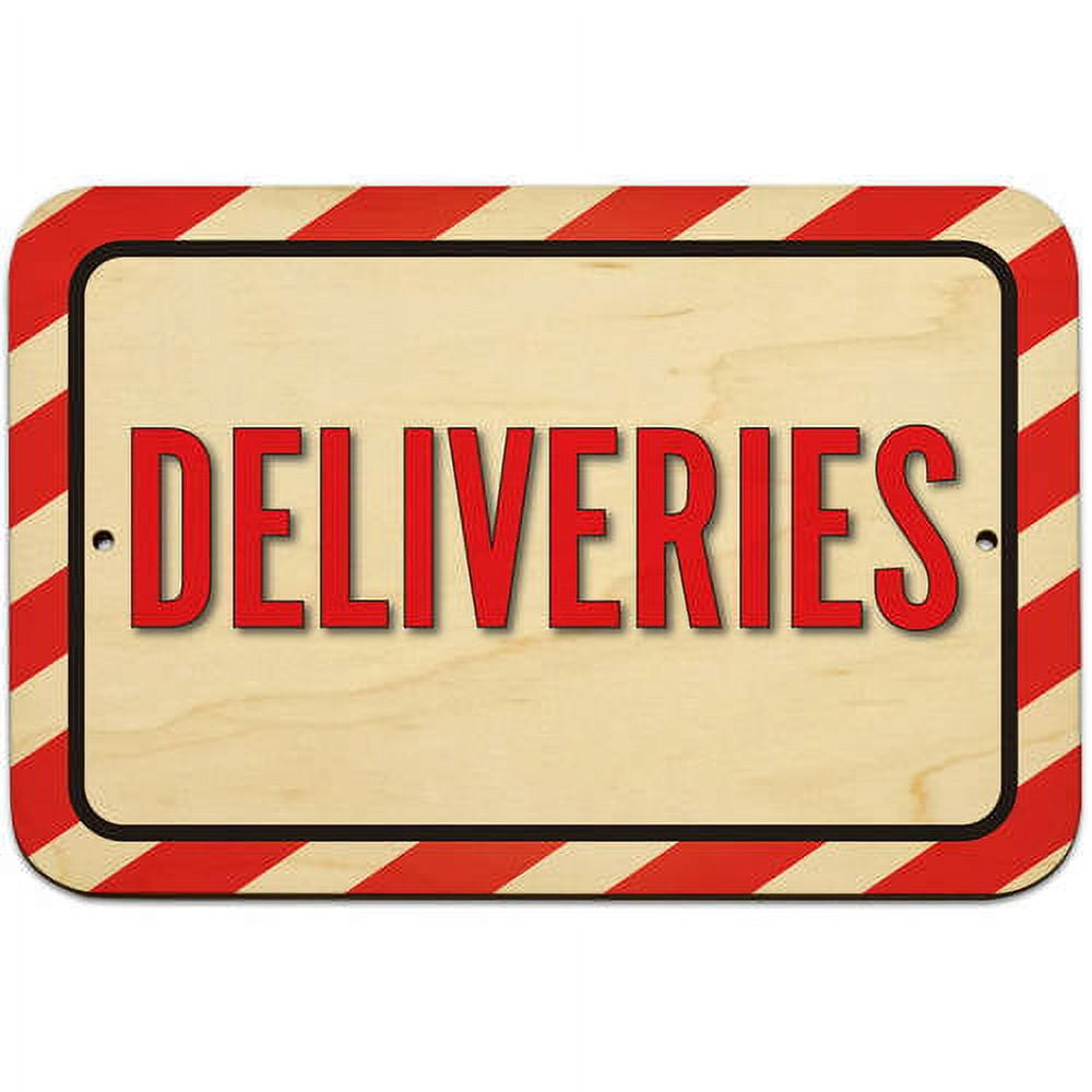 Deliveries 9" x 6" Wood Sign - Walmart.com
