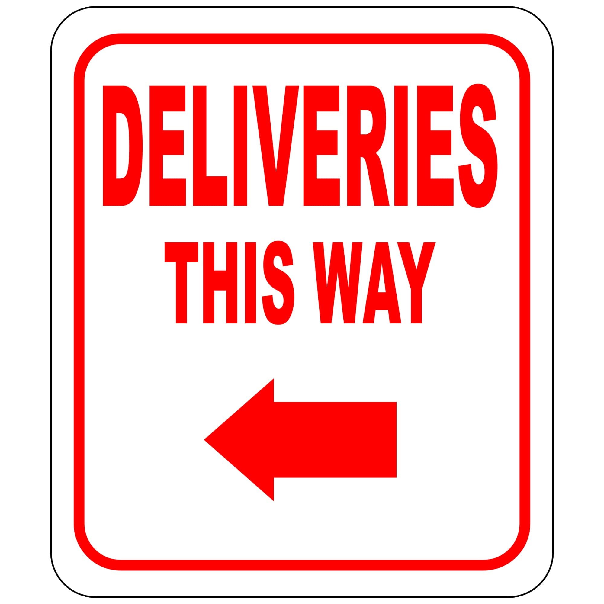 Deliveries This Way - Left Arrow Aluminum Composite Sign Delivery ...