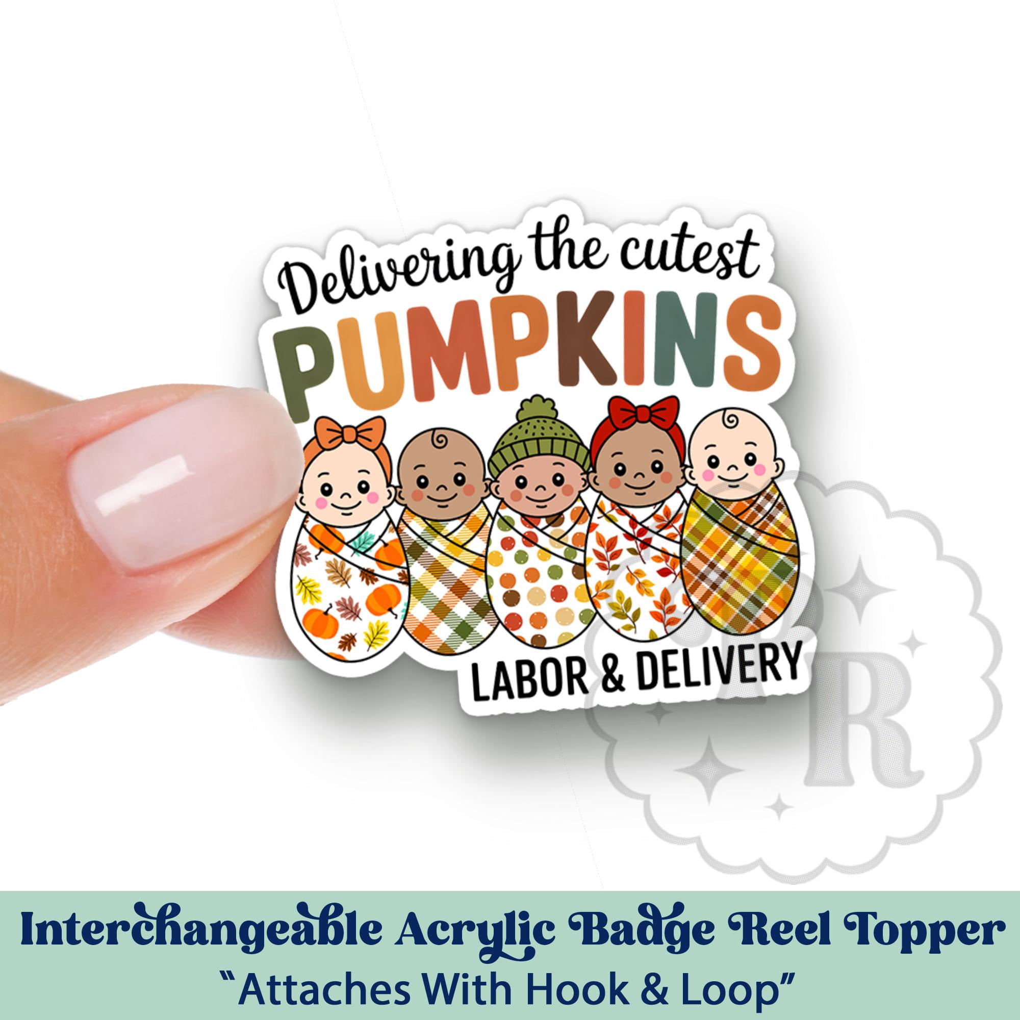 Delivering the Cutest Pumpkins Interchangeable Acrylic Badge Reel ...