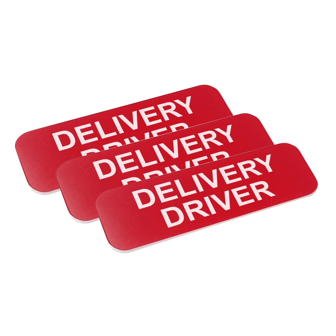 Delivery Driver 1 x 3" Name Tag/Badge, Red, (3 Pack) - Walmart.com