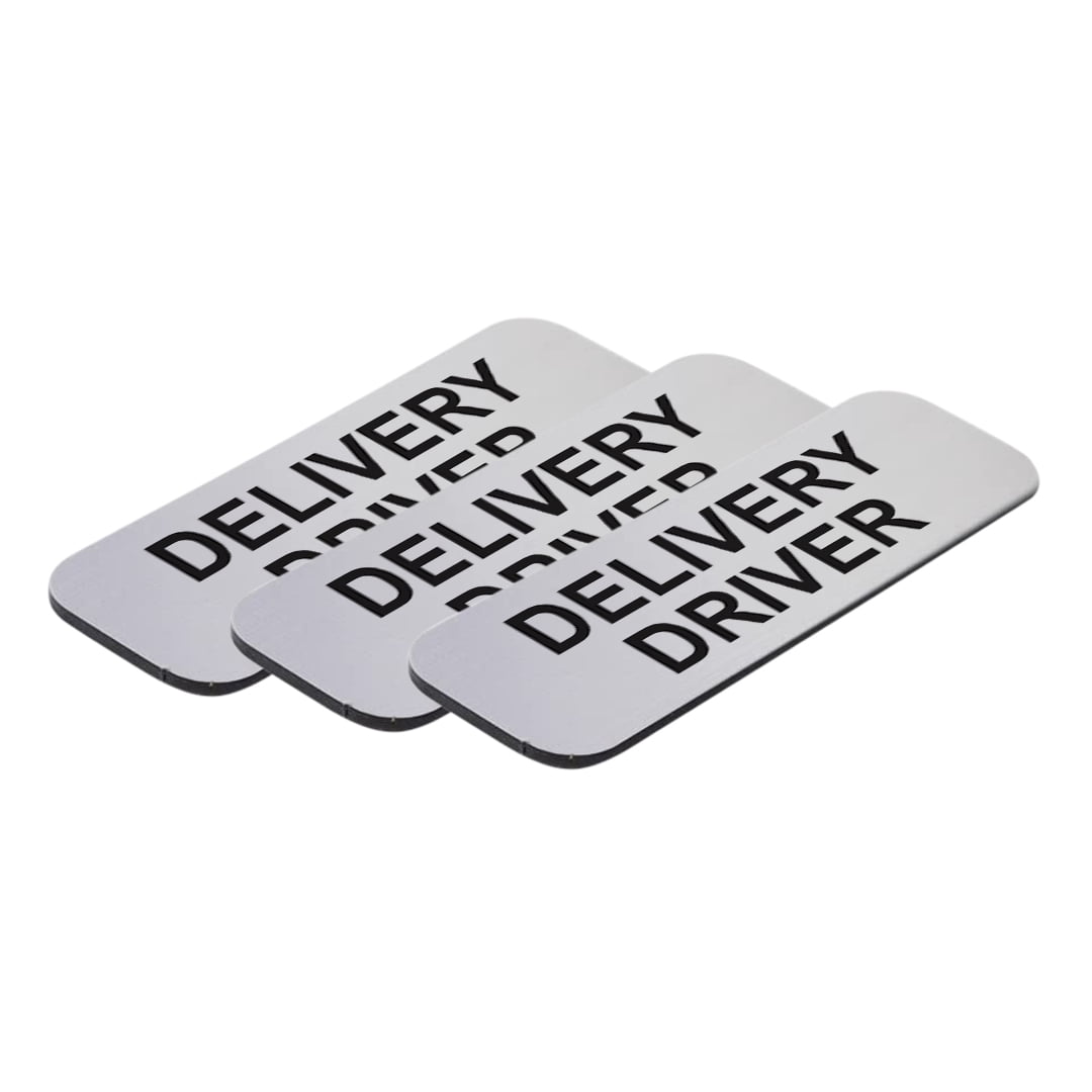 Delivery Driver 1 x 3" Name Tag/Badge, Silver, (3 Pack) - Walmart.com