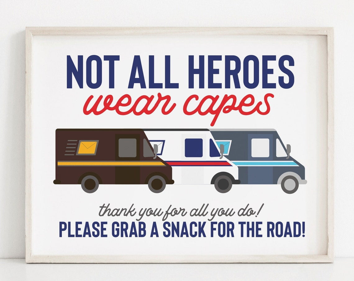 Delivery Driver Thank You Print, Delivery Driver Snack Sign, Fedex Ups ...