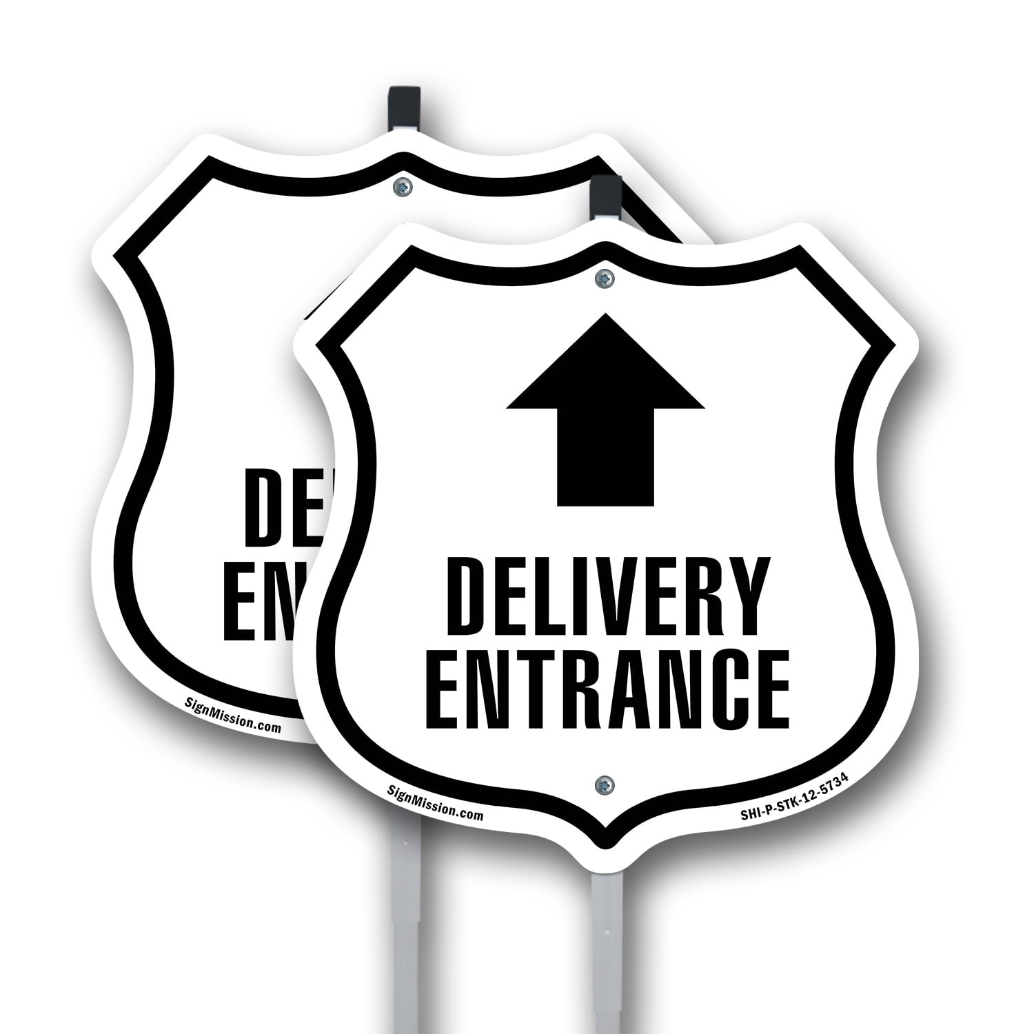 Delivery Entrance Up (2 Pack) 12 inch X 12 inch Shield Shaped Rust-Free ...