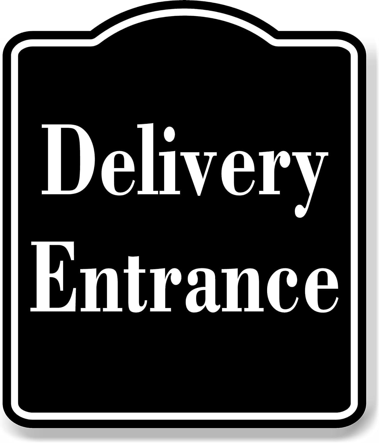 Delivery Entrance Business BLACK Aluminum Composite Sign, 15"x18 ...