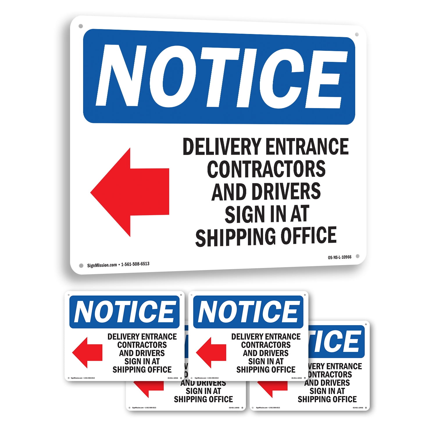Delivery Entrance Contractors OSHA Notice Rigid Plastic Sign 24 Inch x ...