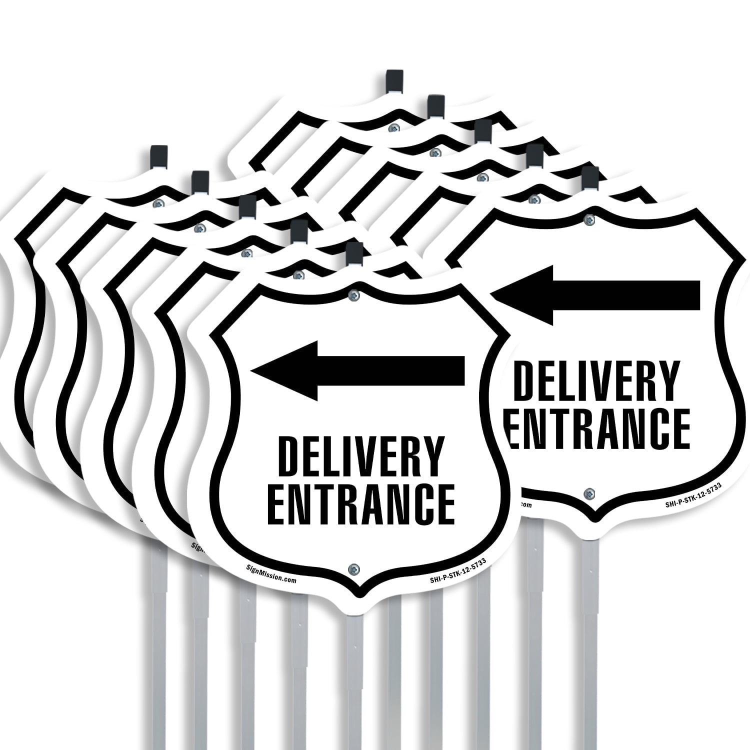 Delivery Entrance Left (10 Pack) 12 inch X 12 inch Shield Shaped ...