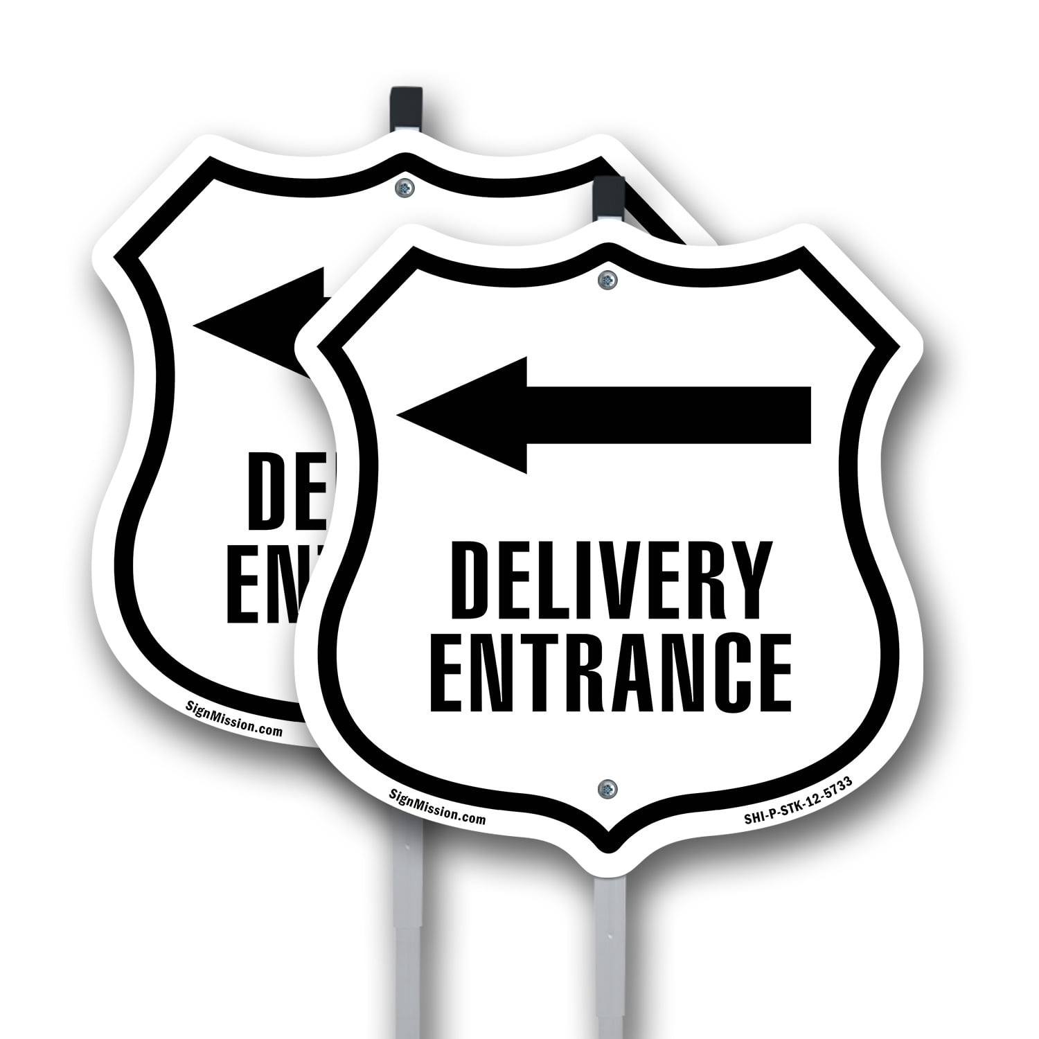 Delivery Entrance Left (2 Pack) 12 inch X 12 inch Shield Shaped ...