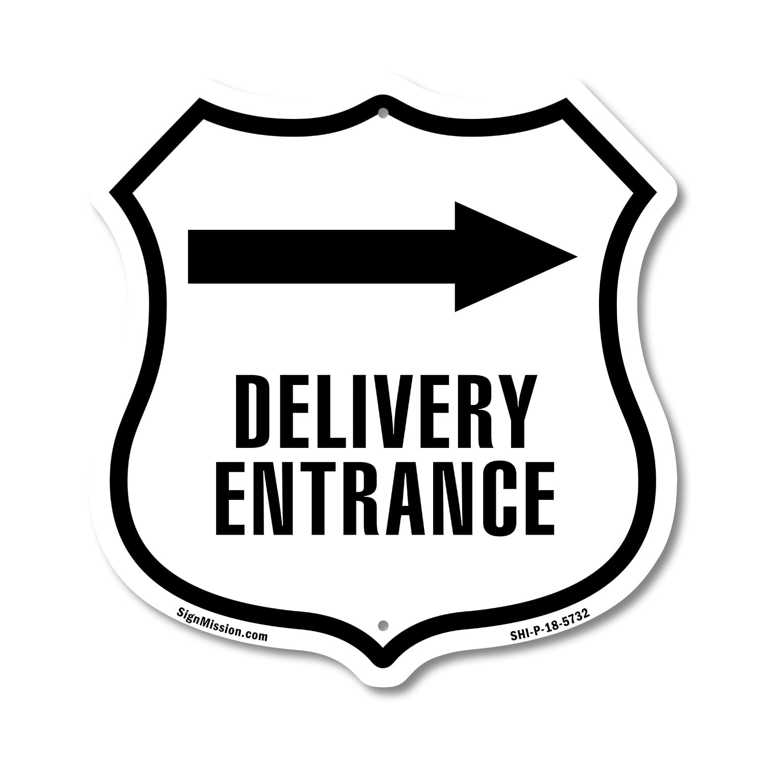 Delivery Entrance Right 18 inch X 18 inch Shield Shaped Commercial ...
