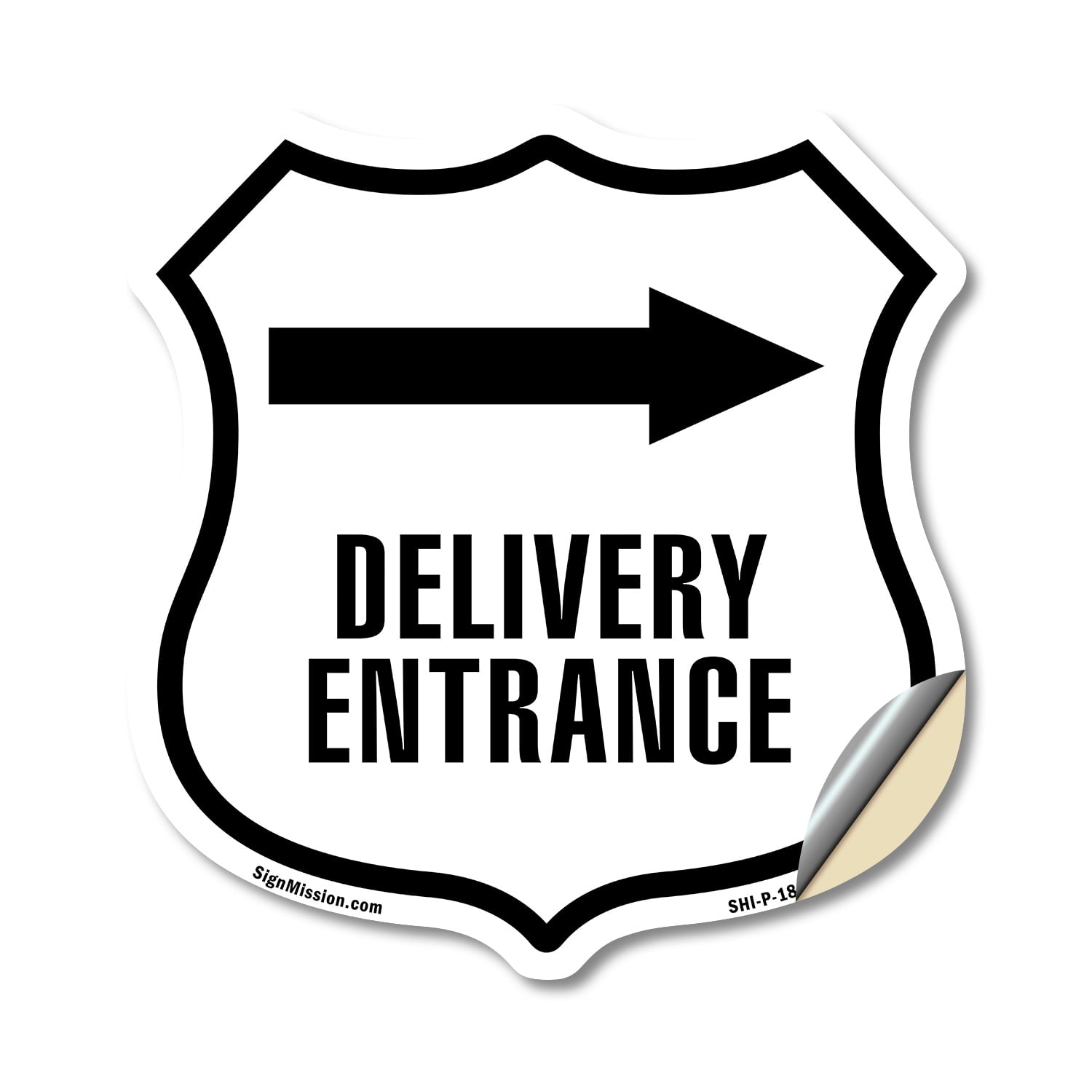 Delivery Entrance Right (2 Pack) 12 inch X 12 inch Shield Shaped Heavy ...