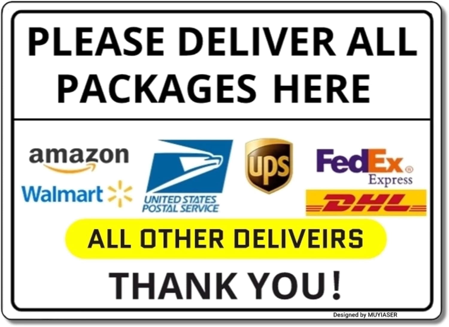 Delivery Outdoor Sign Please Deliver All Packages Here Aluminum Sign ...