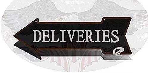Delivery Sign Black Left Arrow Vintage Package Deliveries Signs Drop ...