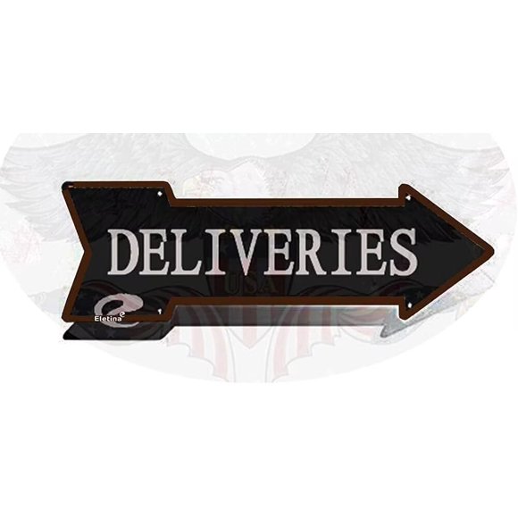 Deliveries Sign Arrow