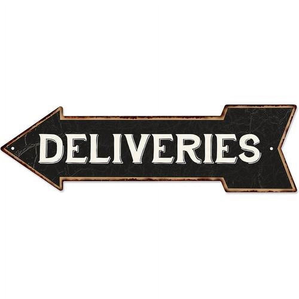 Delivery Sign Left Arrow Vintage Package Deliveries Signs Drop Off ...