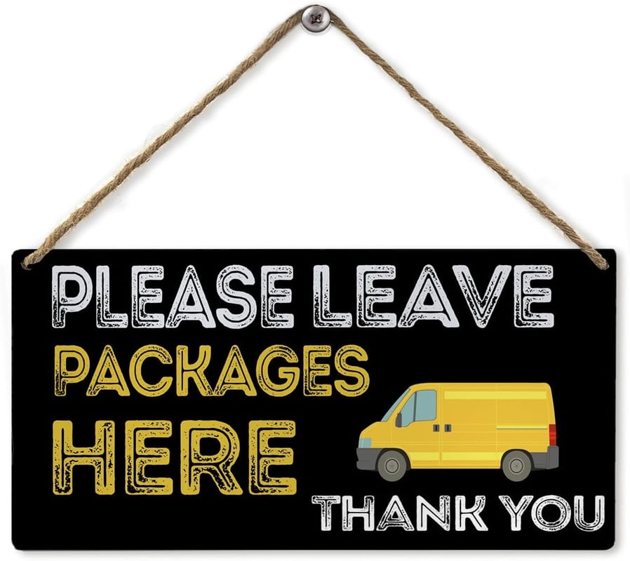 Delivery Sign,Please Leave Packages Here Black Wood Wall Decor,Delivery ...