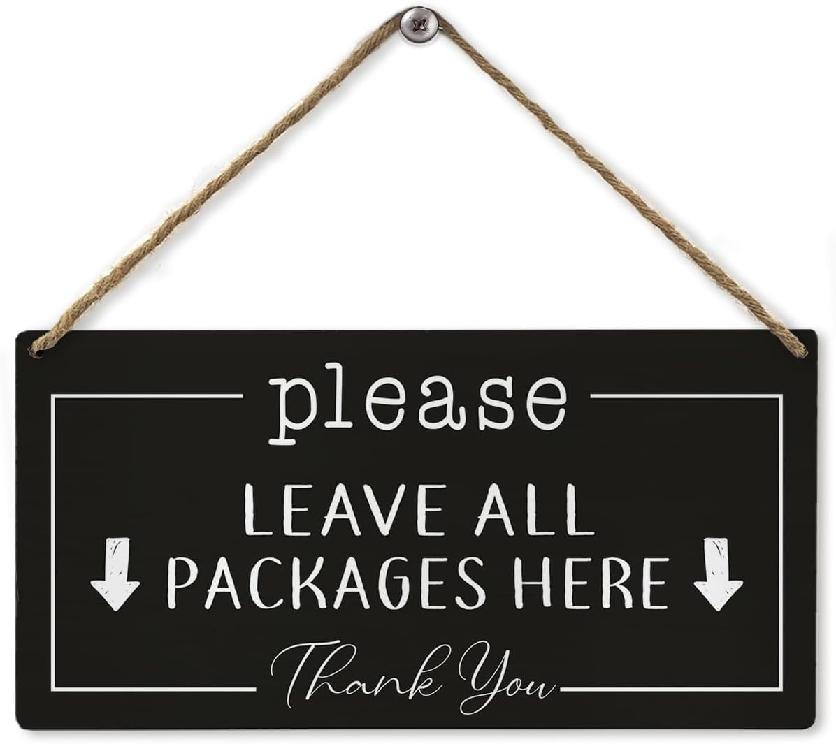 Delivery Sign,Please Leave All Packages Here Black Wood Wall Decor ...