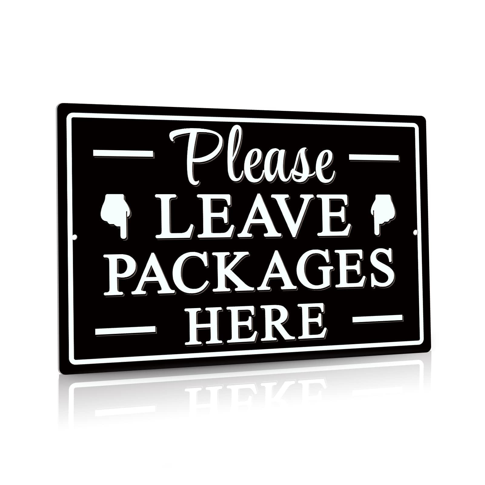 Delivery Sign for Front Door, Please Leave Packages Here Metal Sign ...
