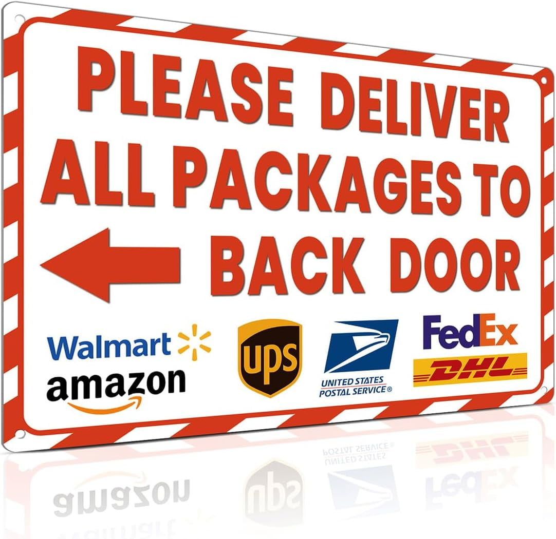 Delivery Sign for Outdoor Use 8x12 Inch Arrow Left Deliveries Sign ...