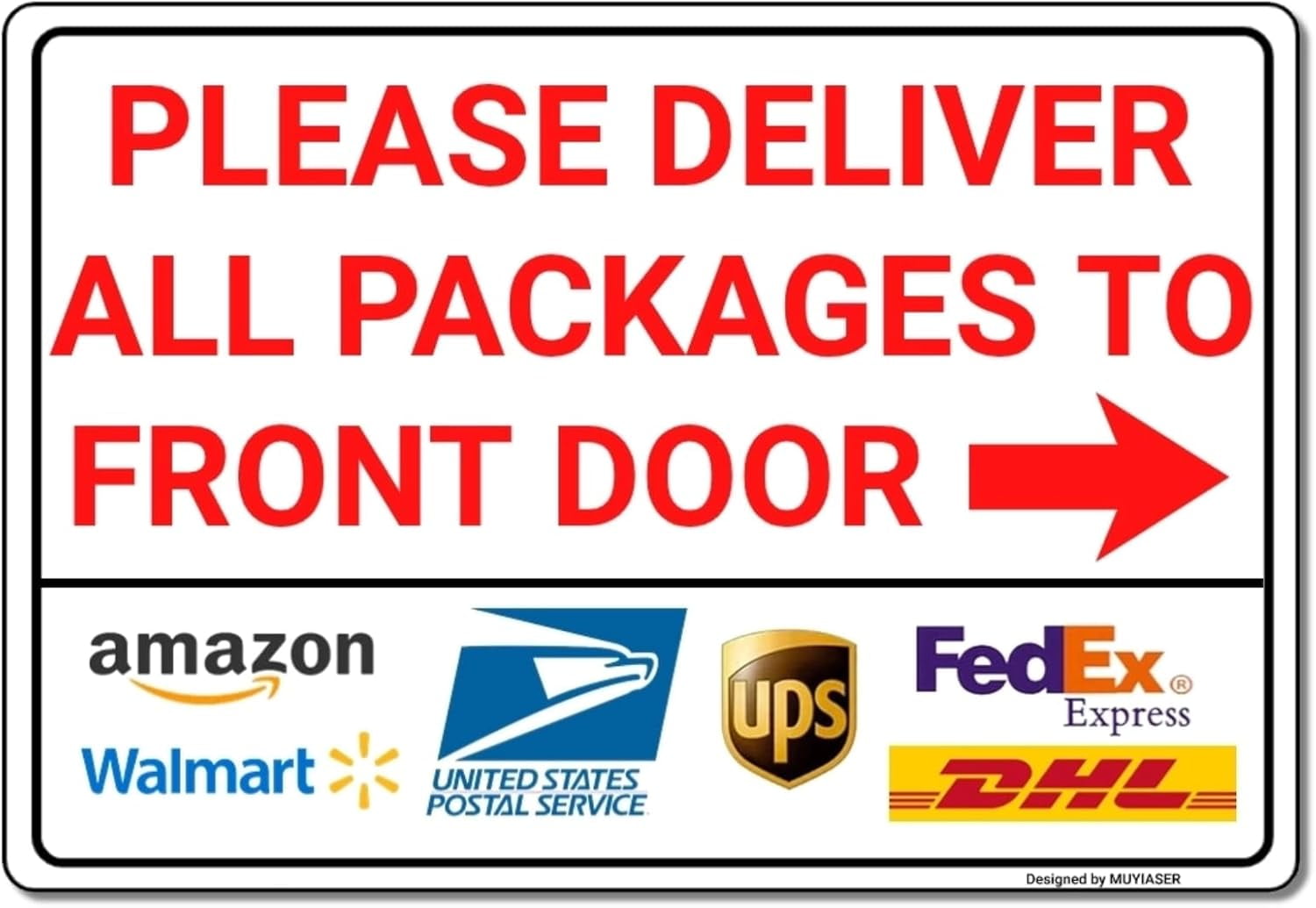 Delivery Signs for Home Please Deliver All Packages to Front Door Right ...