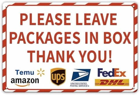 Delivery Signs for Packages - 12 x 8 Inch Metal Package Delivery Sign ...