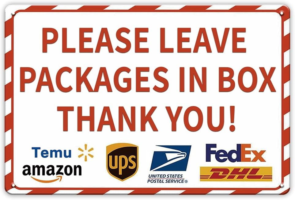 Delivery Signs for Packages - 12 x 8 Inch Metal Package Delivery Sign ...