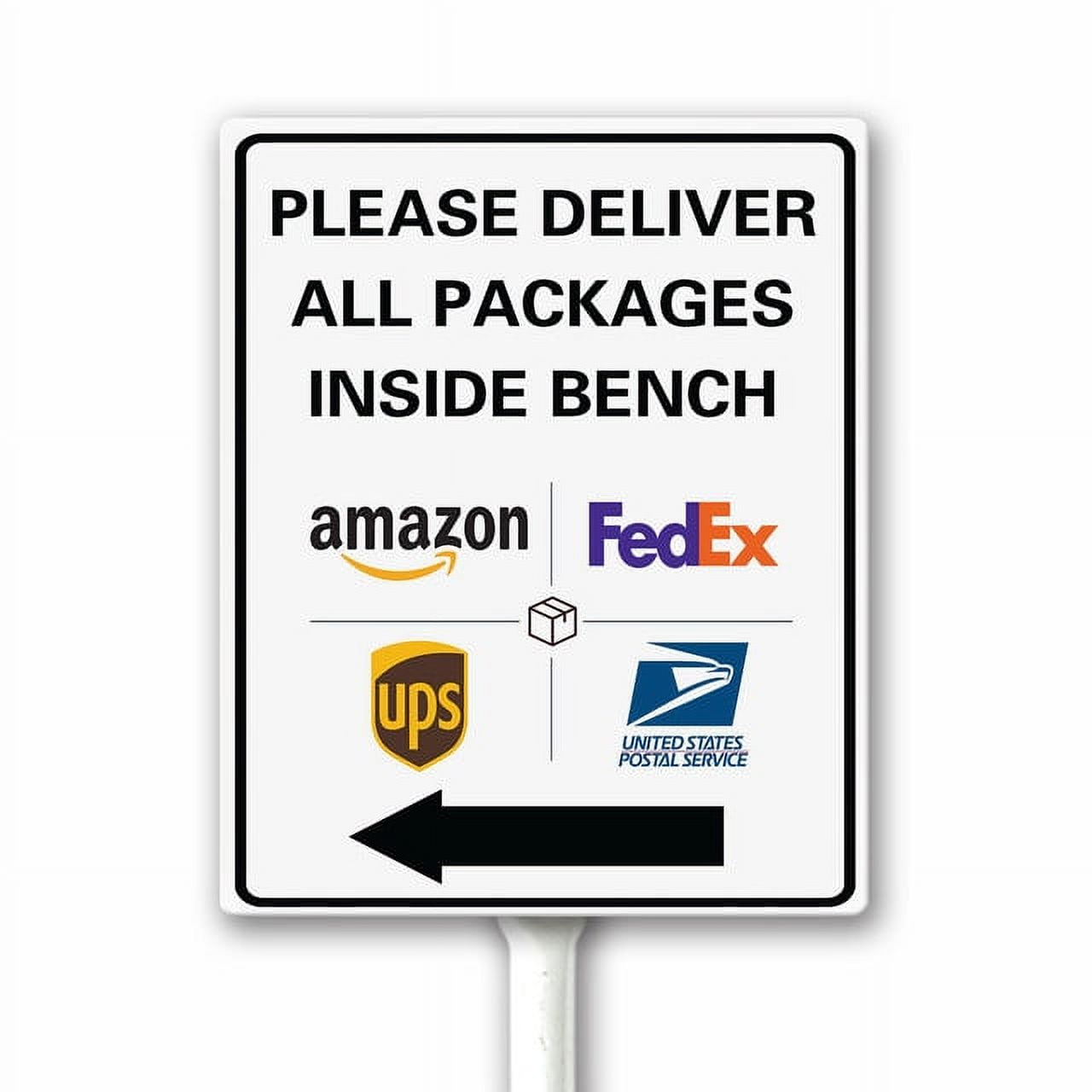 Delivery Signs for Packages Please Leave Packages Inside Bench Delivery ...