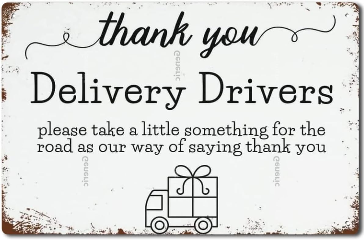 Delivery Thank You Delivery Driver Sign Decor for Room Cafe Restaurant ...
