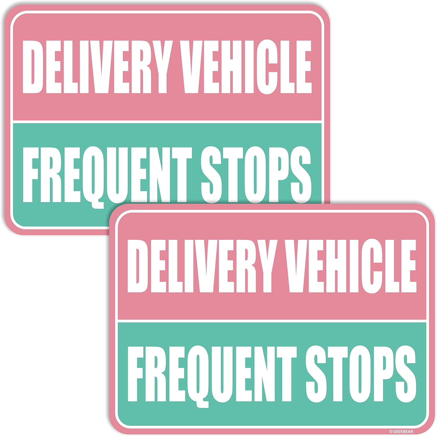 Delivery Vehicle Frequent Stops Sign (Light Pink/Turquoise, 2 Pack ...