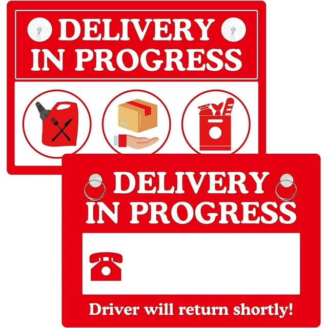 Delivery in Progress Sign For Delivery Driver Temporary Parking 6x9inch ...