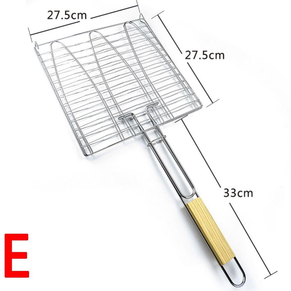 Delivery on time!!Fish Grill Net Non-stick Fish Grilling Basket Wood ...