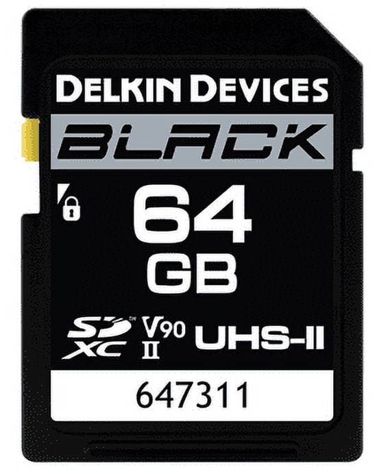 Delkin Devices 64GB BLACK SDXC 300MB/s UHS-II/II, V90 Memory Card ...