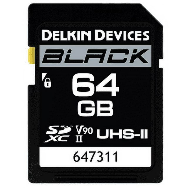 Delkin Devices 64GB BLACK SDXC 300MB/s UHS-II/II, V90 Memory Card ...