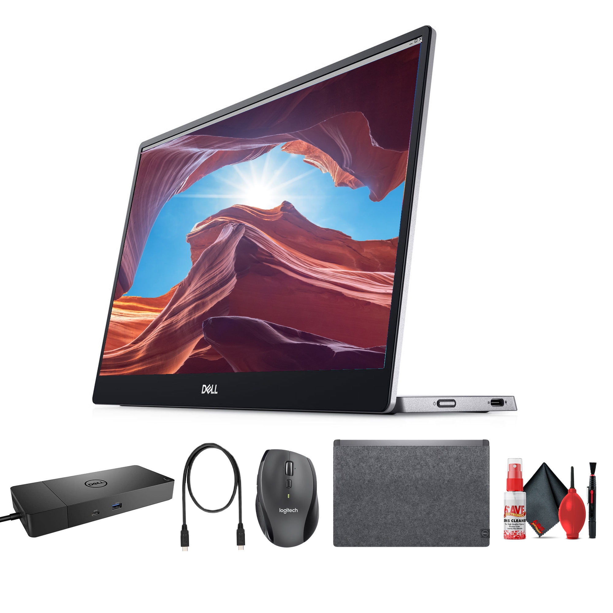 Dell 14" FHD LED Portable Monitor with Dual-Screen Productivity, USB-C ...