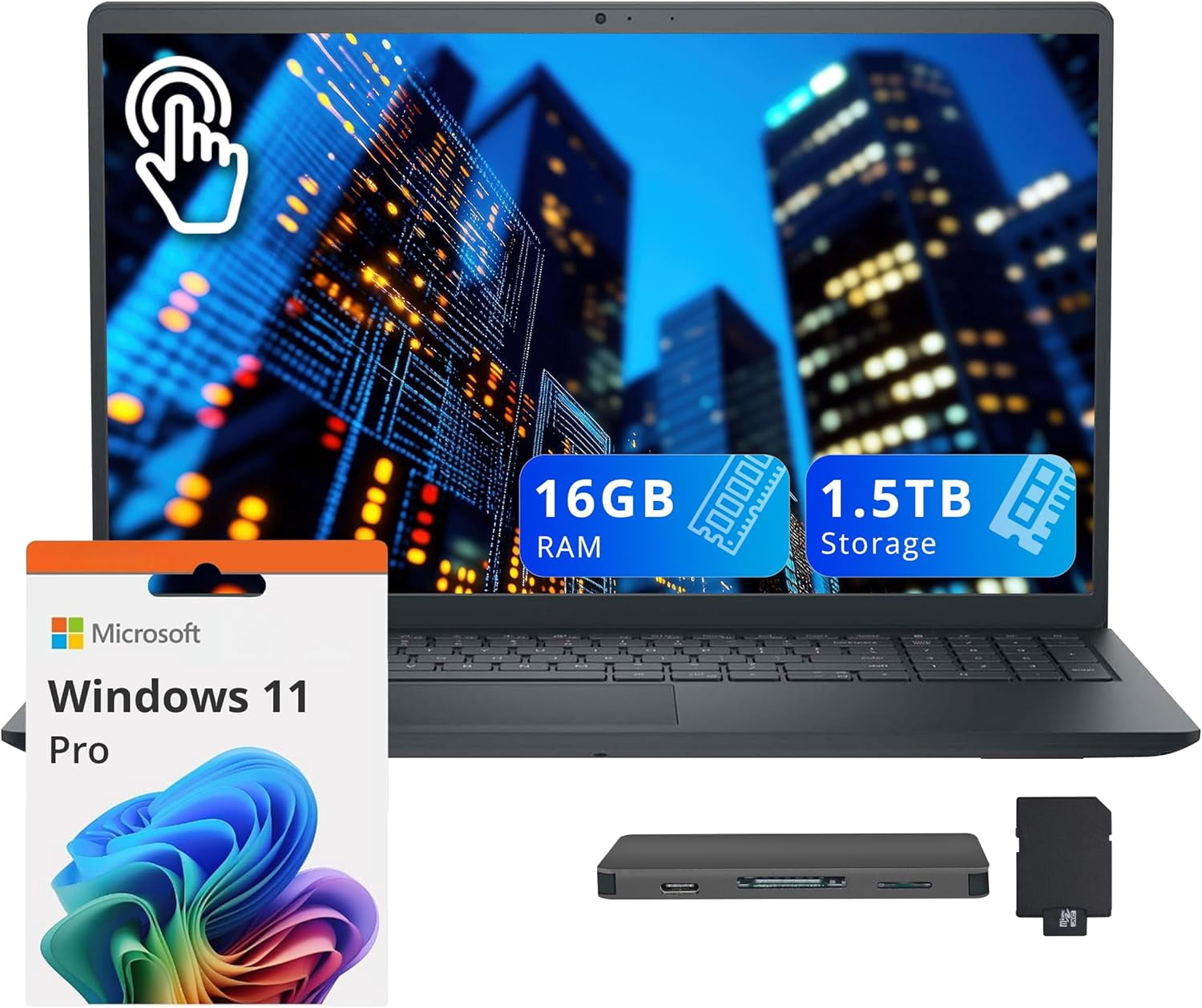Dell 15.6" FHD Touchscreen Laptop, Intel Core i5-1334U, 16GB RAM, 1.5TB ...