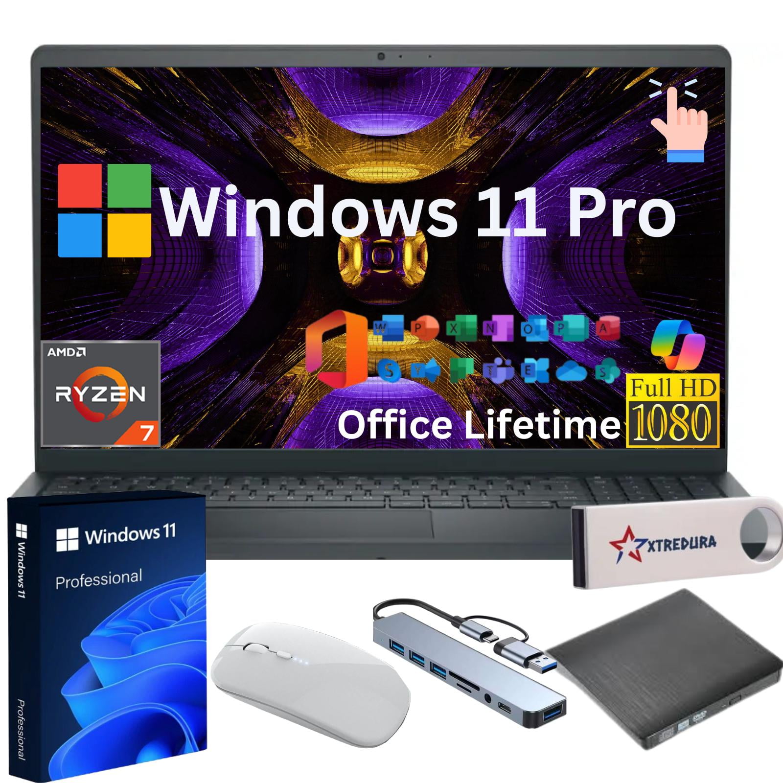 Dell 15 Inspiron 3535 Full HD Touch Laptop,AMD Ryzen 7 7730U (Beat I7 ...