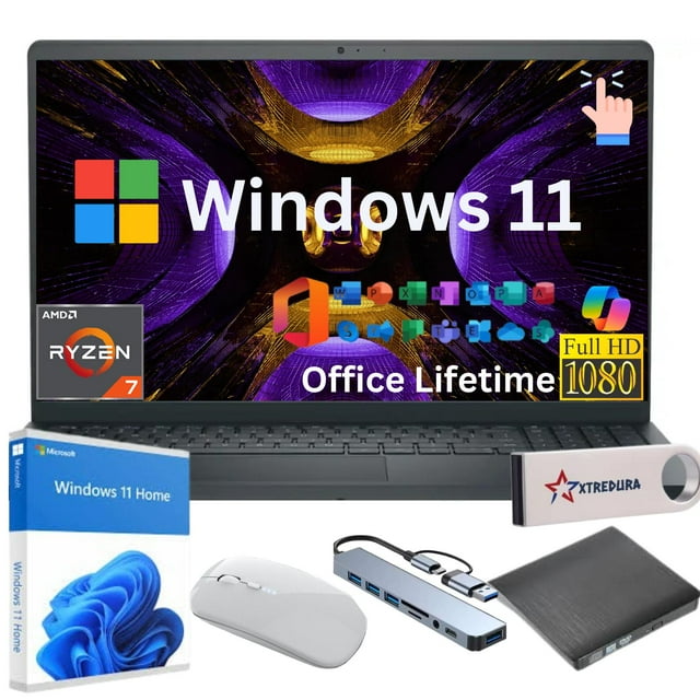 Dell 15 Inspiron 3535 Full HD Touch Laptop,AMD Ryzen 7 7730U (Beat I7 ...