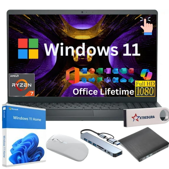 Dell 15 Inspiron 3535 Full HD Touch Laptop,AMD Ryzen 7 7730U (Beat I7 ...