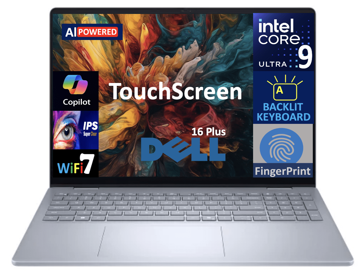 Dell 16 Plus AI Powered Laptop 16.0in Touchscreen IPS WUXGA Display ...