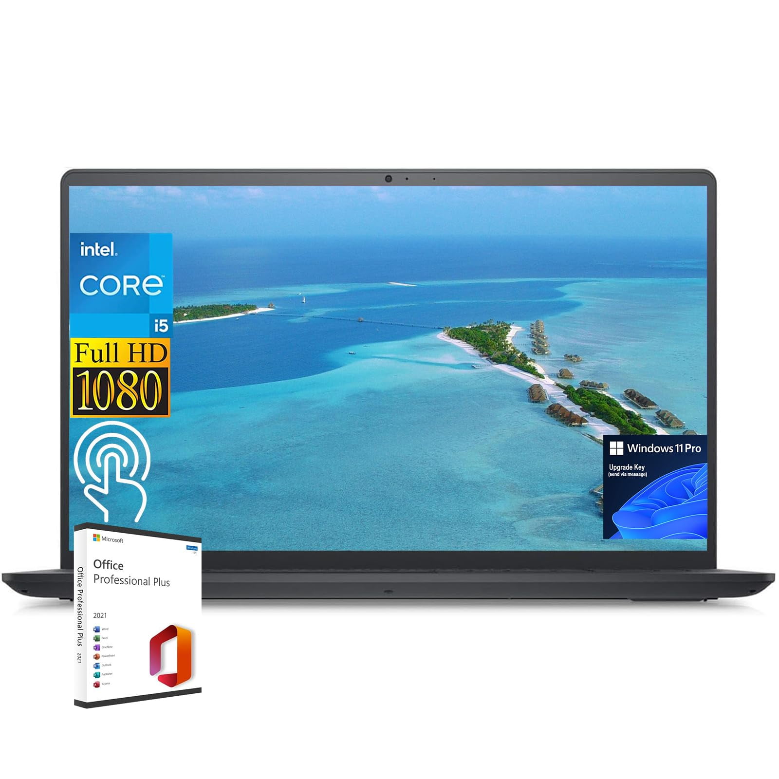 Dell 2024 Inspiron 15 Business Laptop, 15.6" FHD Touchscreen, Intel 10 ...