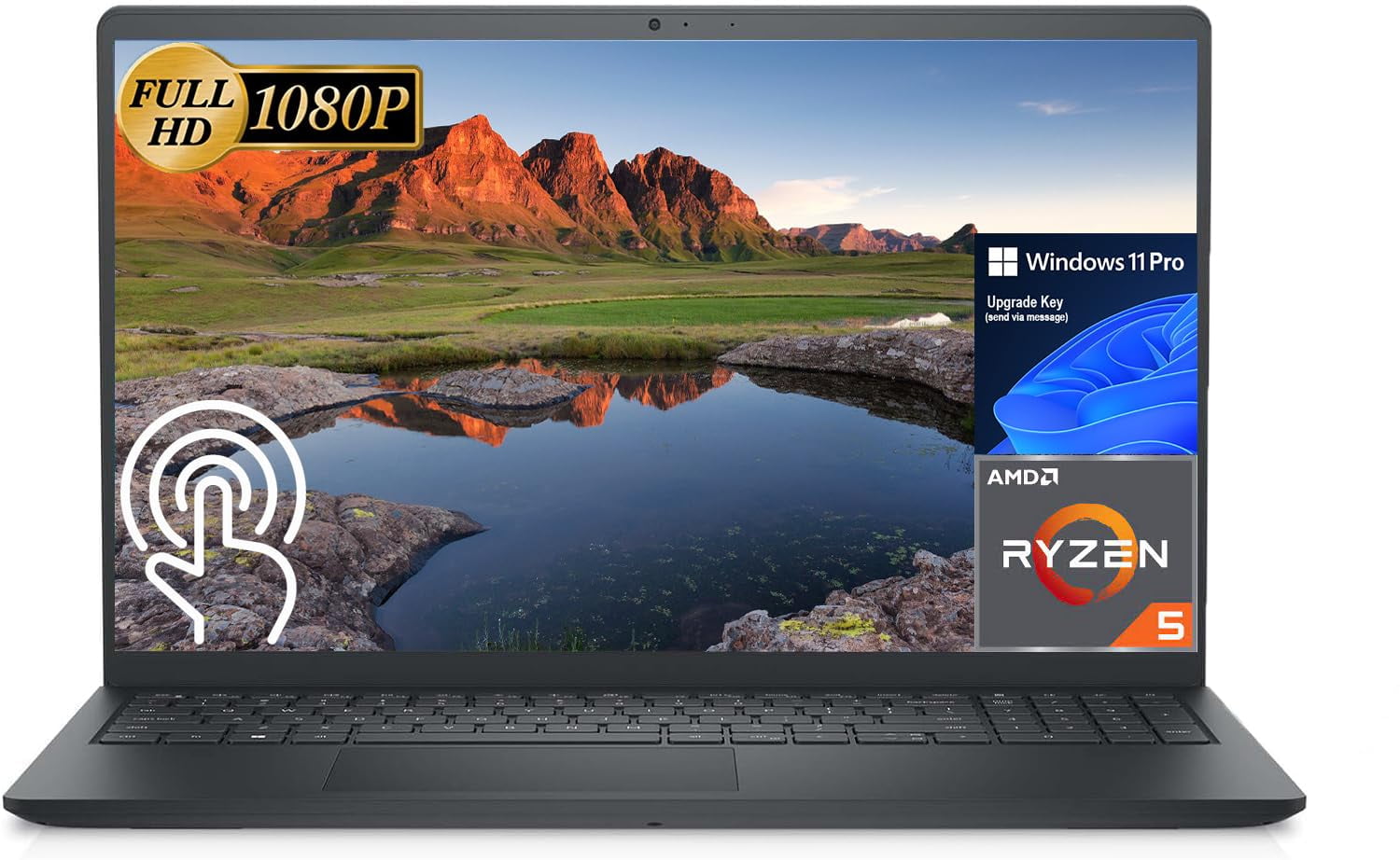 Dell 2024 Newest Inspiron 15 Business Laptop, 15.6 Inch FHD Touchscreen, AMD Ryzen 5-7530U(6 ...