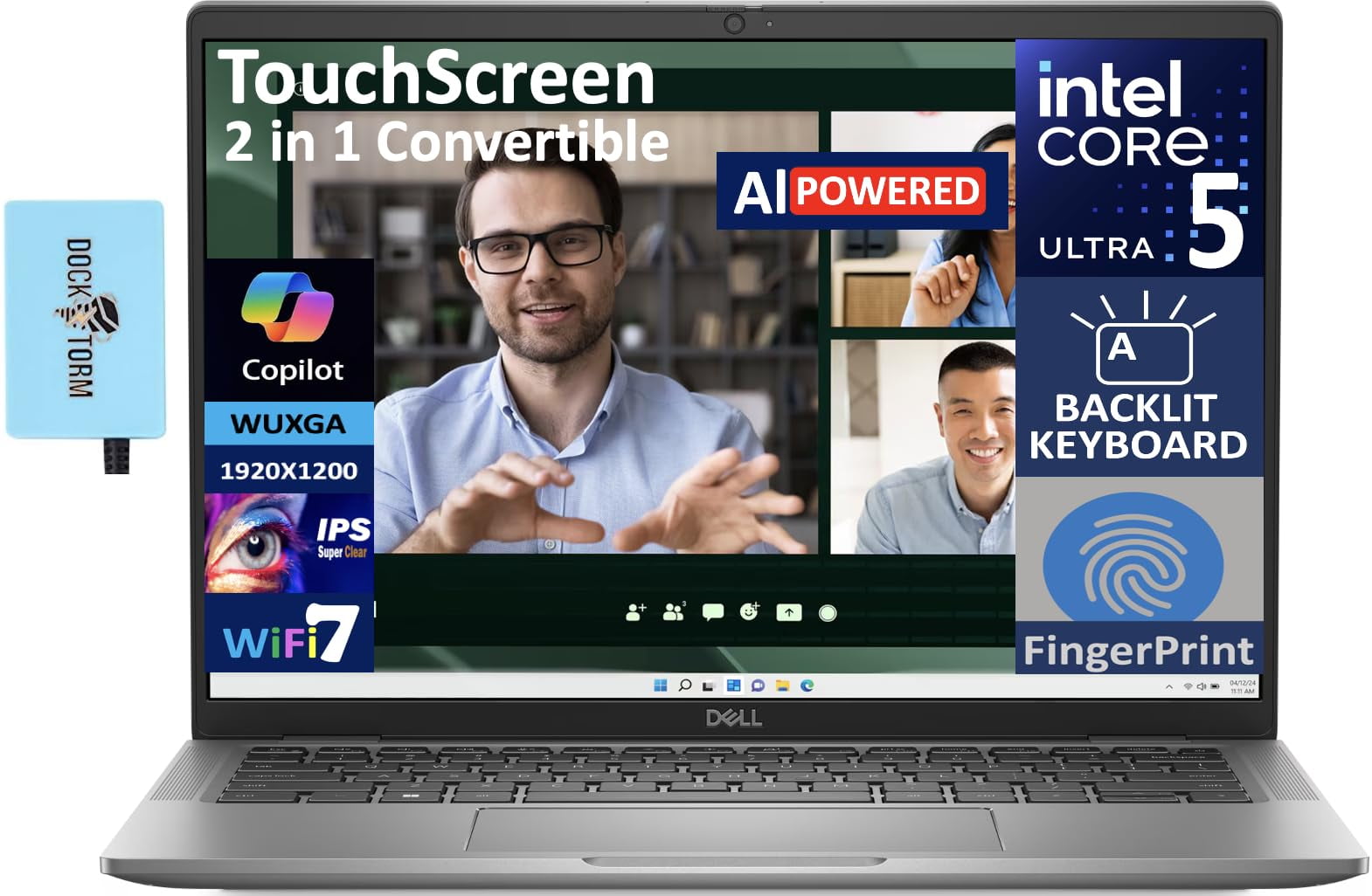 Dell 2025 Latitude 7450 2-in-1 Business AI Laptop 14.0" Touchscreen IPS ...