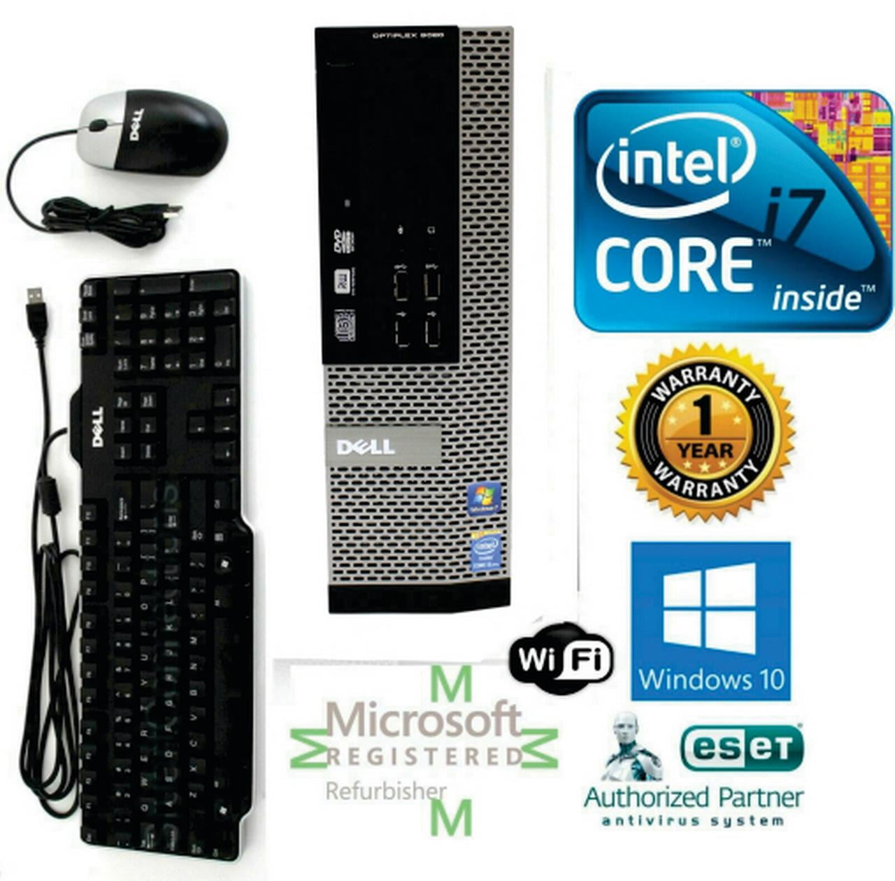 Pre-Owned Dell 9020 PC DESKTOP Intel i7 4th Gen. 32GB NEW 1TB SSD Win ...