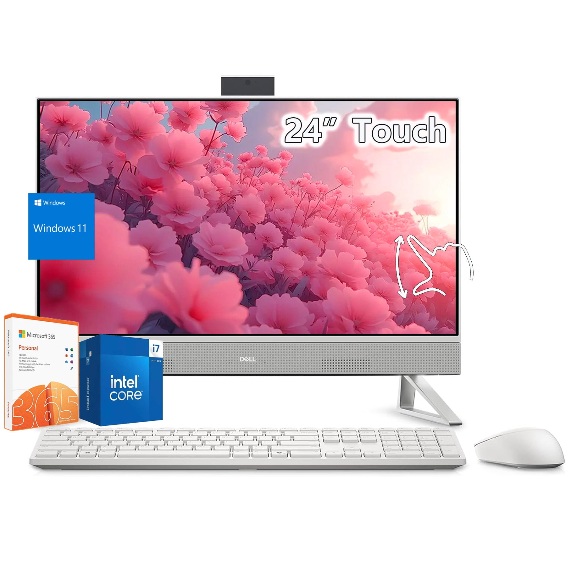 Dell-All in One Desktop-Computer Touchscreen-24 inch FHD IPS Display ...