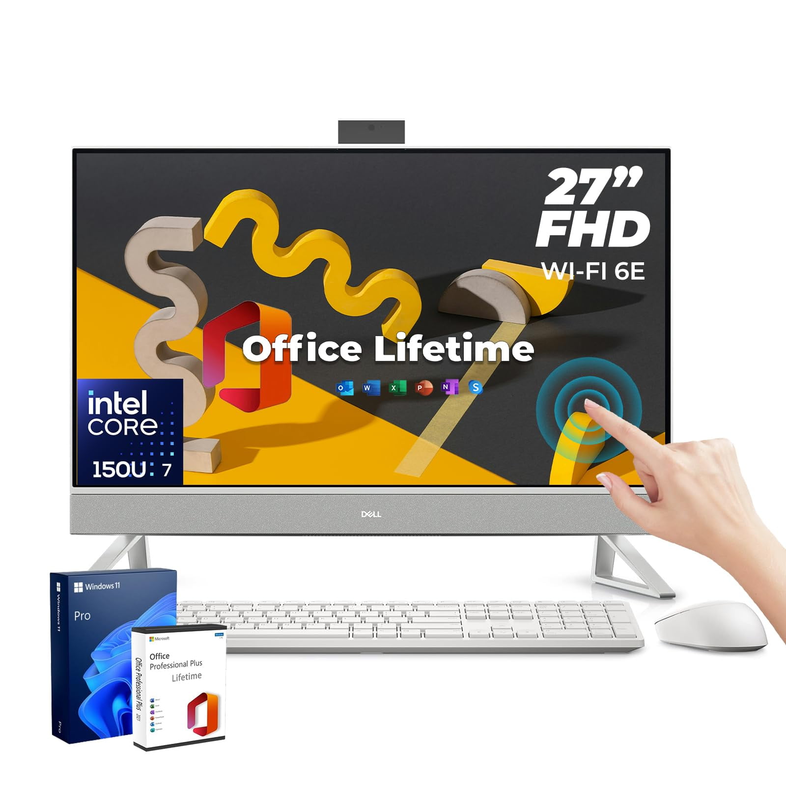 Dell All-in-One Business Computer 27" Touchscreen AIO Desktop - Intel 7 ...