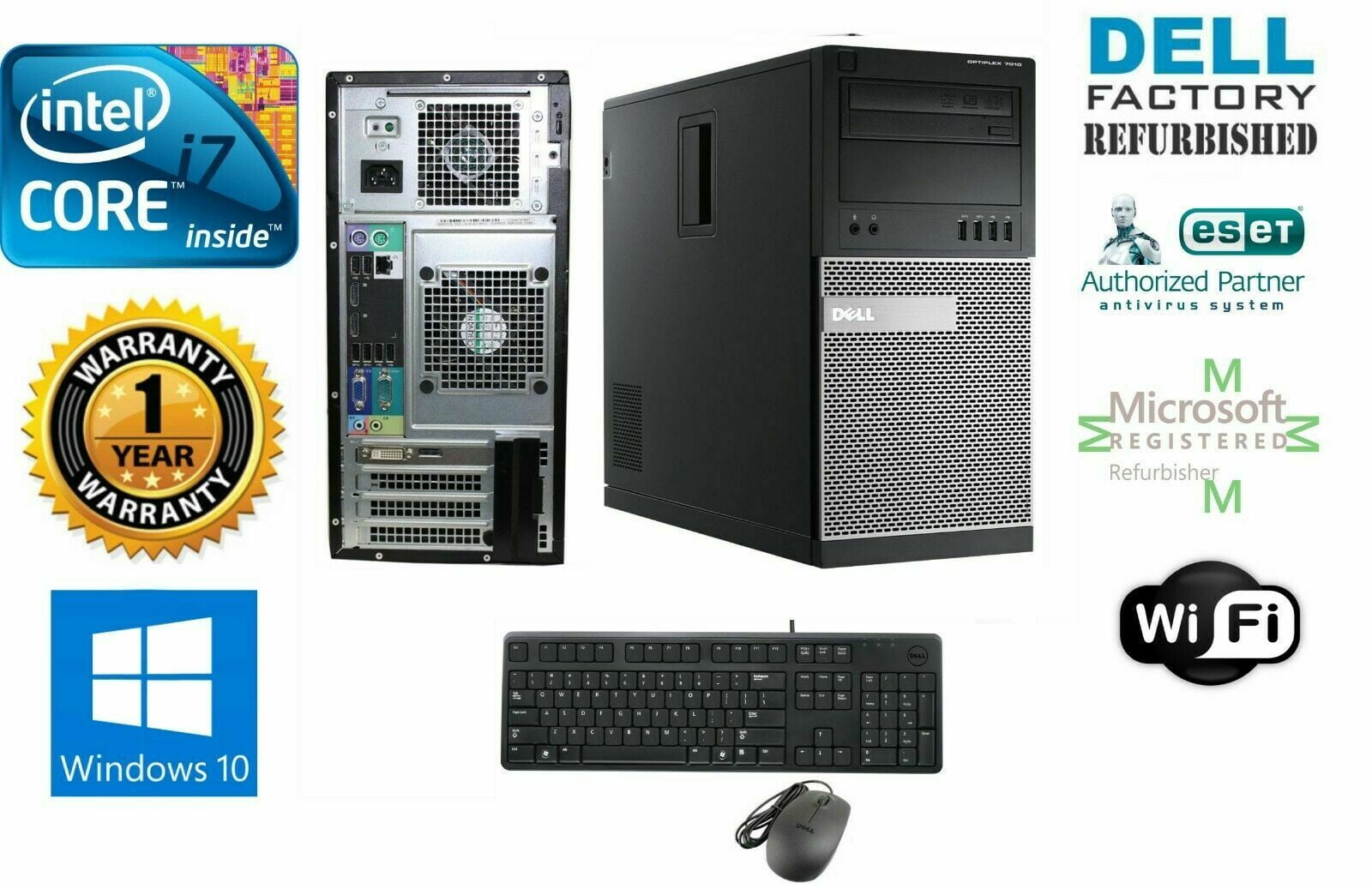 Dell COMPUTER TOWER PC DESKTOP i7 4th 3.4GHz 32GB Ram 500SSD+1TB ...