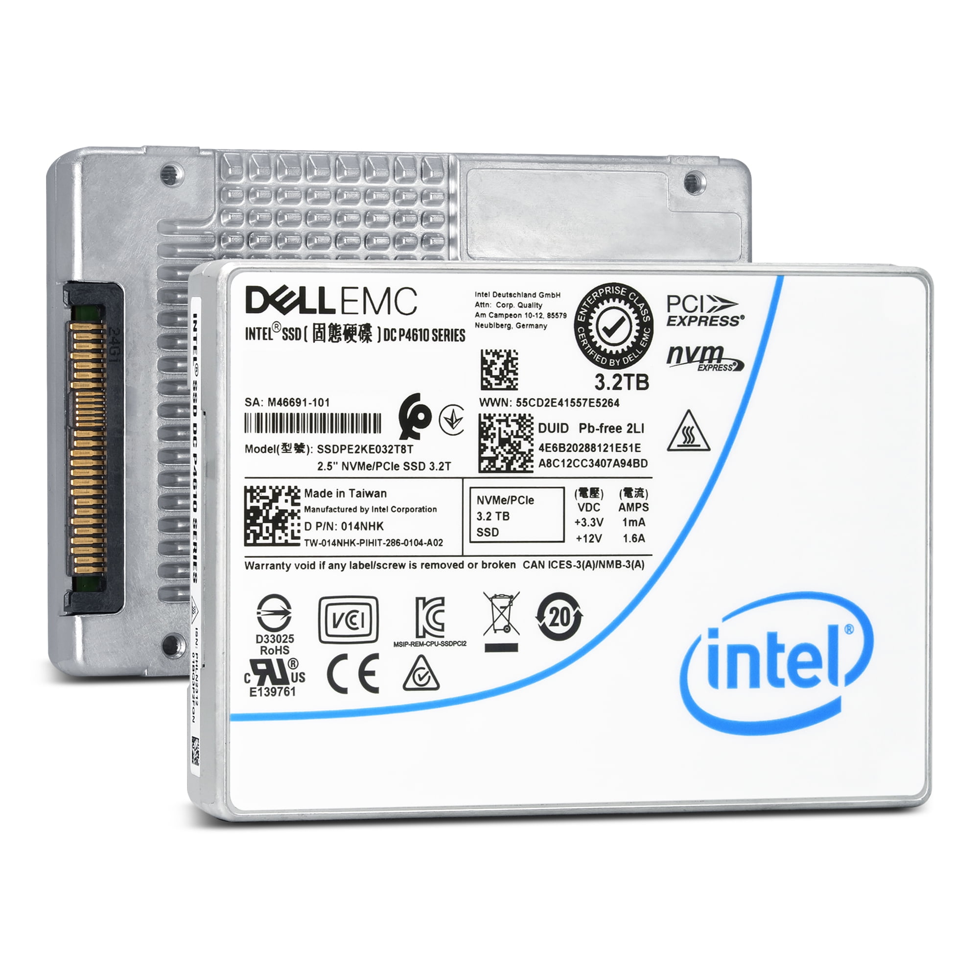 Dell Internal Solid State Drive DC P4610 3.2TB NVMe PCIe Gen 3 U.2 ...