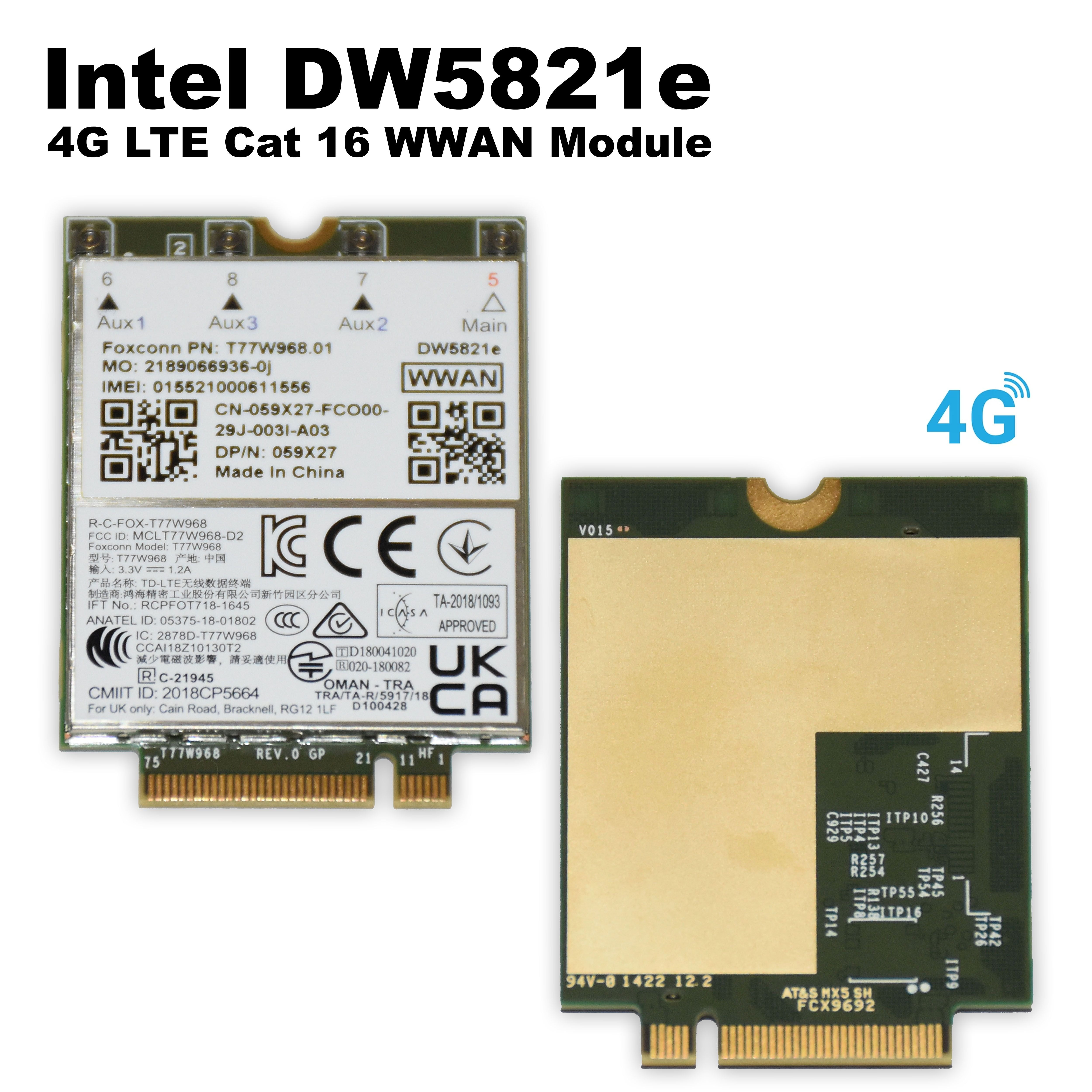 Dell DW5821e 4G LTE M.2 WWAN Mobile Broadband Card for Latitude 7400 ...