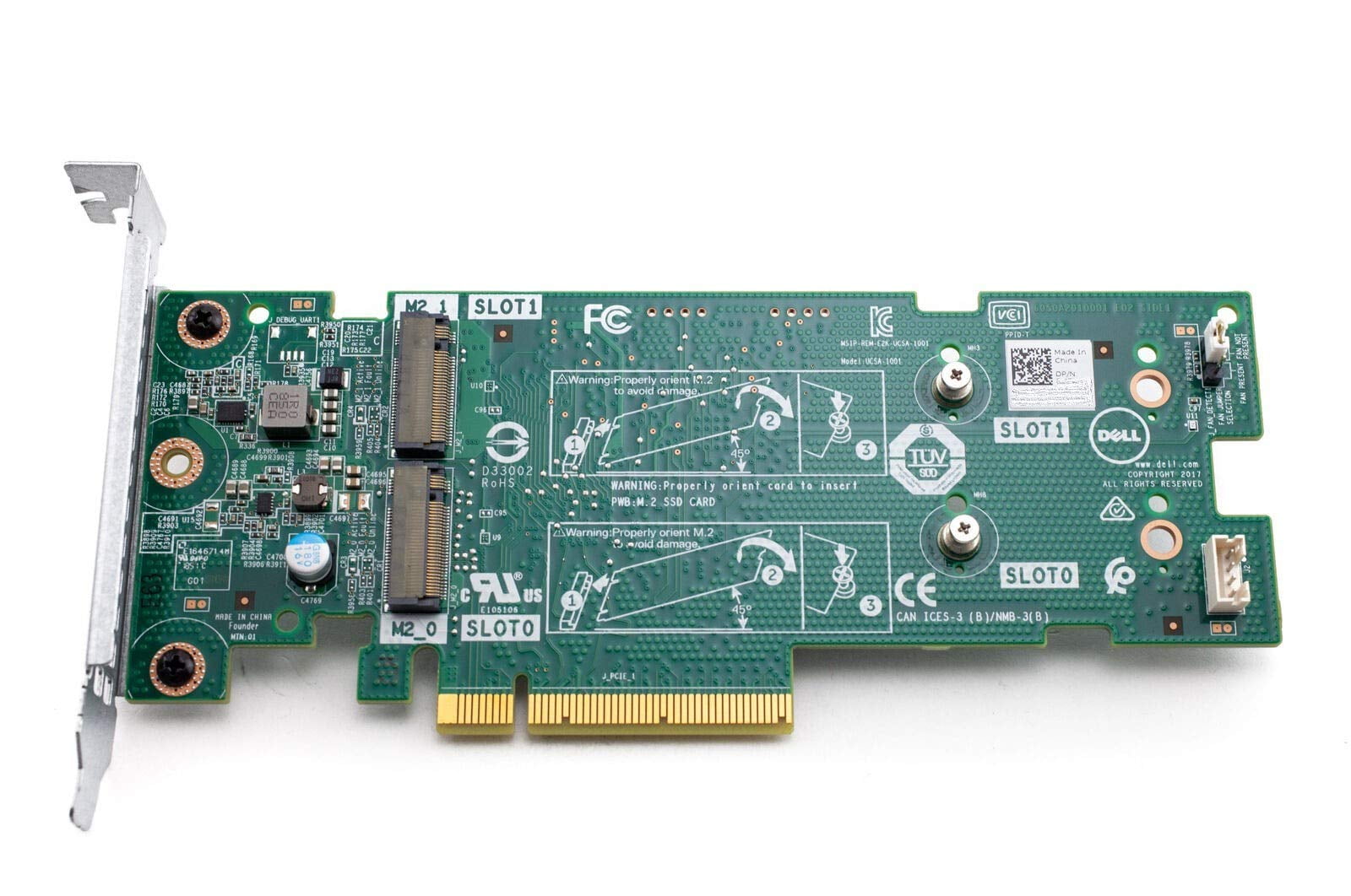 Dell Dual M.2 Slot NVMe SSD PCIe Boss Controller Adapter Card LP (K4D64 ...