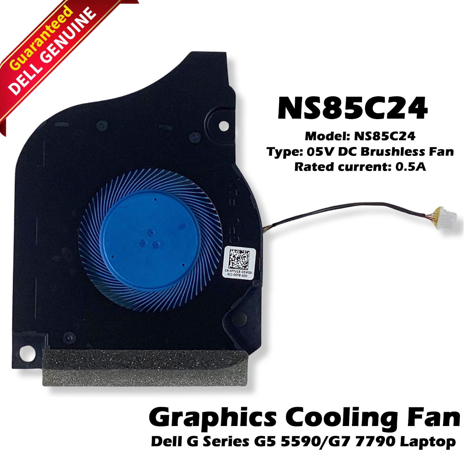 Dell G Series G5 5590 / G7 7790 DC Brushless Graphics Cooling Fan PG ...