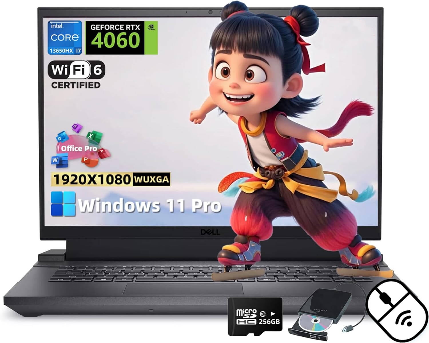 Dell G15 5530 Gaming Laptop - 15.6" FHD 120Hz Display, Intel Core i7-13650HX, NVIDIA GeForce RTX ...